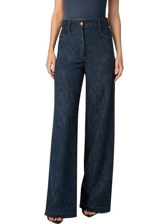 Akris Cooper High-waist Wide-leg Jeans - Black