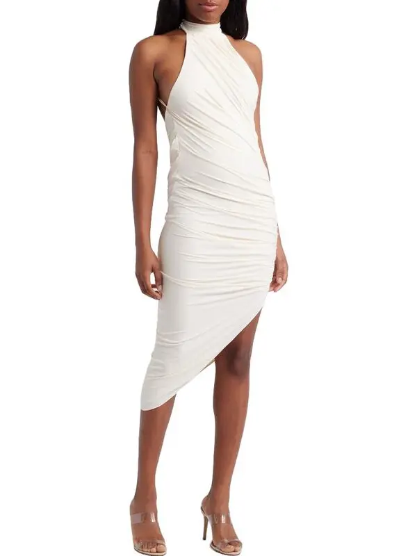 MISTRESS ROCKS Strappy Open Back Cocktail Dress - Ivory