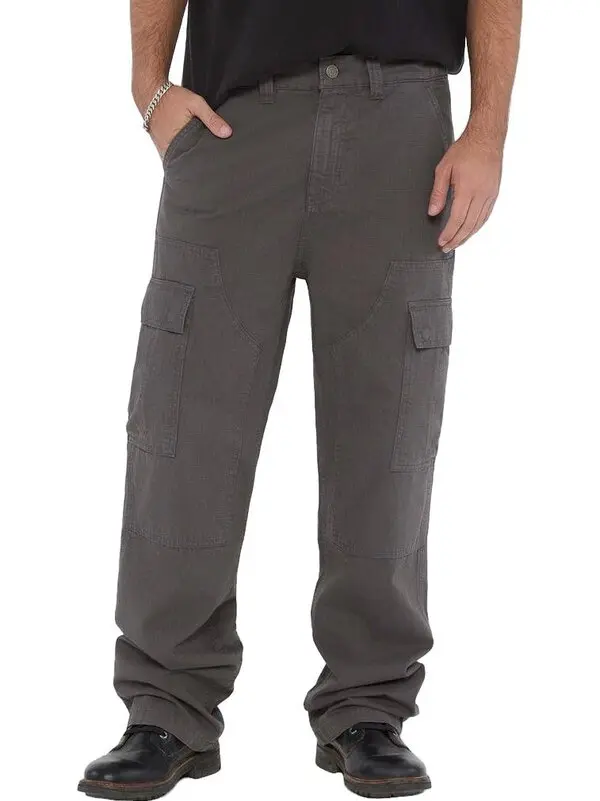 GUESS ORIGINALS Ripstop Panel Mid-rise Cargo Pants - Grey