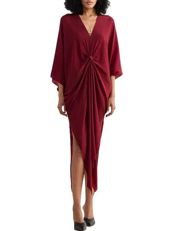 REISTOR Front Twist Kaftan - Burgundy