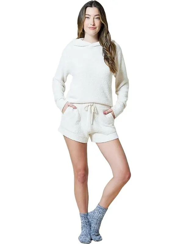 SOFTIES Marshmallow Hoodie Short Set - Almond