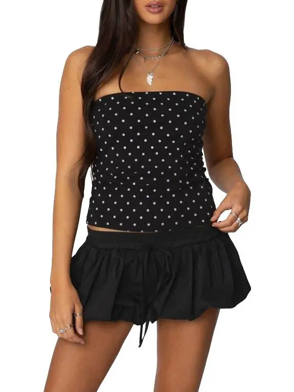 EDIKTED Peyton Polka Dot Tube Top - Black-and-white