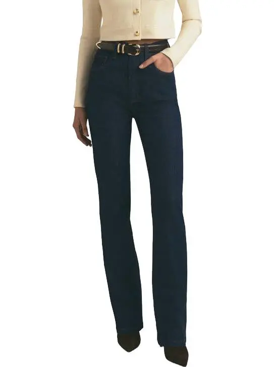 FAVORITE DAUGHTER The Valentina Super High Waist Mini Bootcut Jeans - Pepper
