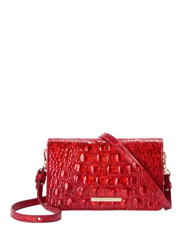 Brahmin Croc-embossed Leather Crossbody Bag - Red Opal Melbourne