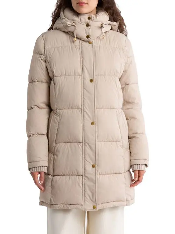 Donna Karan New York Hooded Puffer Jacket - Dark Taupe