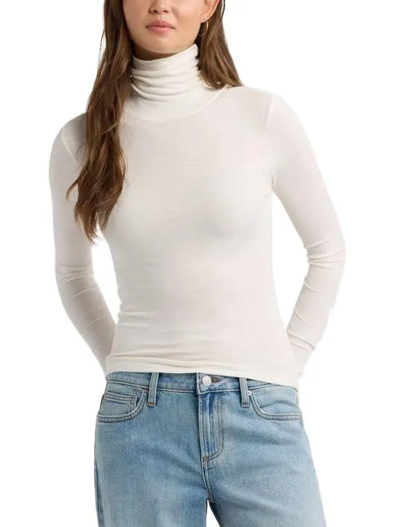 Bp. Turtleneck Ribbed Top - Ivory