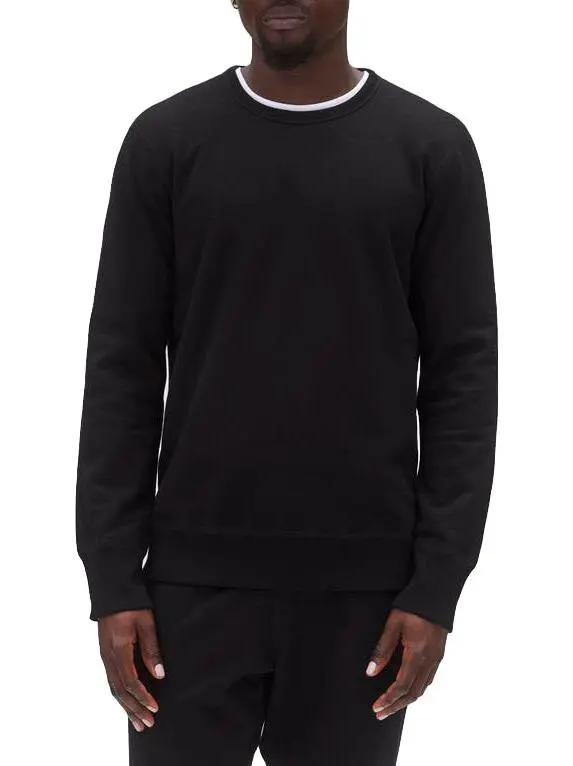 Reigning Champ Midweight Terry Slim Crewneck Sweatshirt - Black