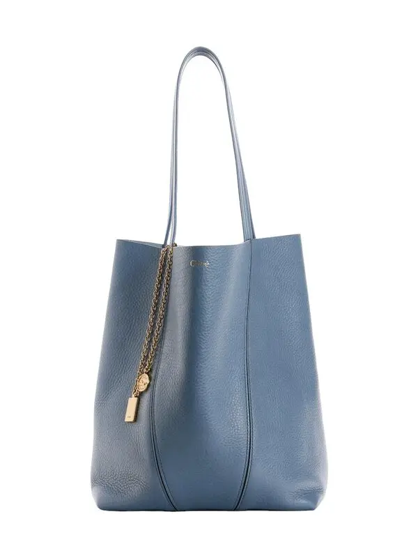 Chloé Small Spin Leather Tote - Ashes Blue