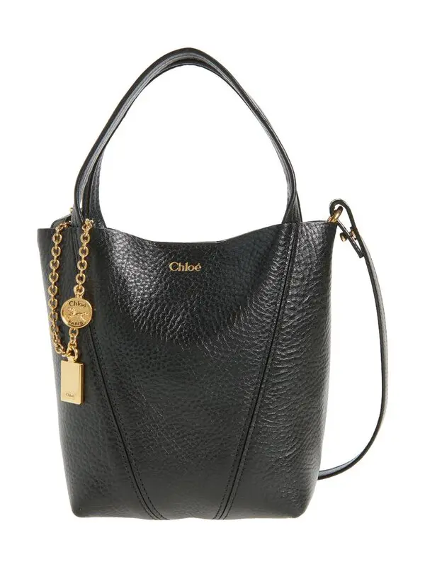 Chloé Small Spin Leather Tote - Black