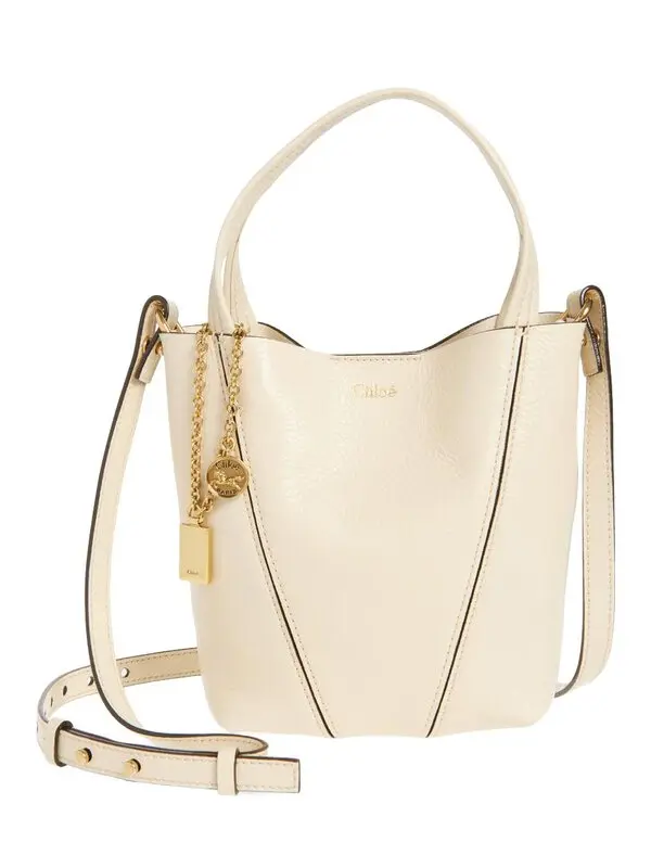 Chloé Small Spin Leather Tote - Sweet Beige