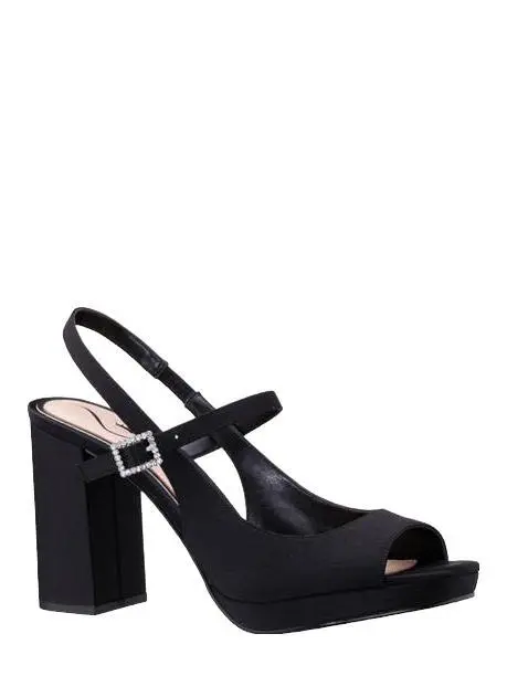 Nina Simeon Slingback Platform Sandals - Black