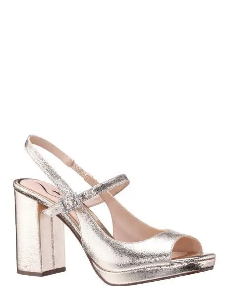 Nina Simeon Slingback Platform Sandals - Platino