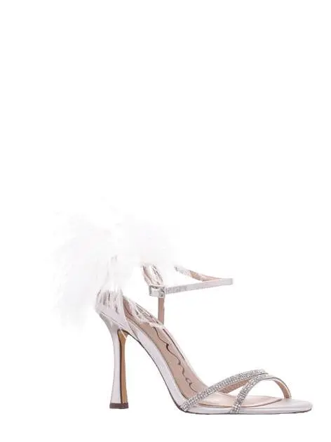 Nina Demi Feather Ankle Strap Sandal - Ivory