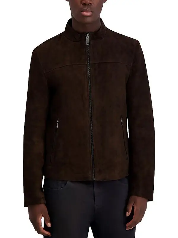 Karl Lagerfeld Paris Suede Jacket - Brown