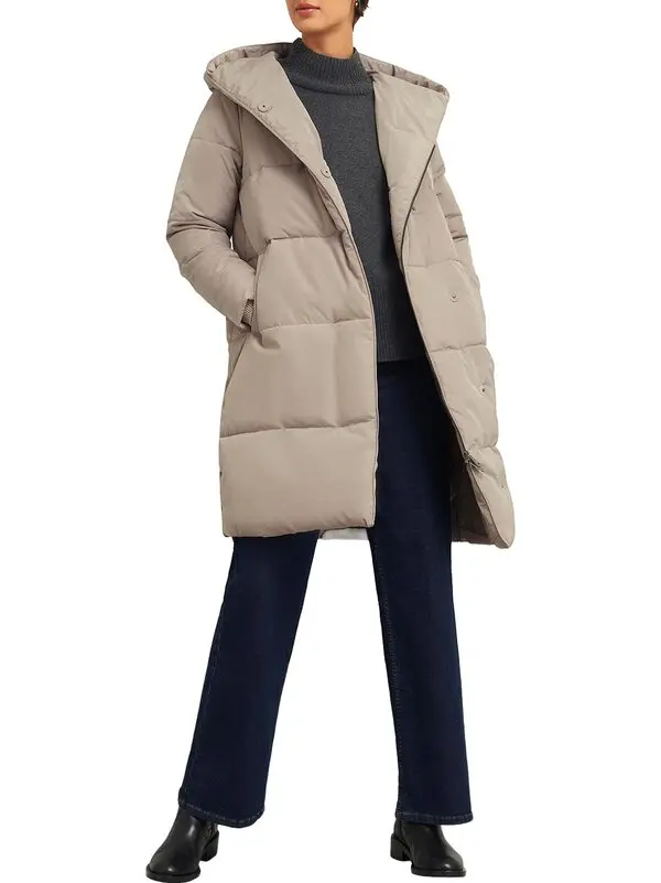 HOBBS LONDON Darla Puffer Coat - Buff Grey