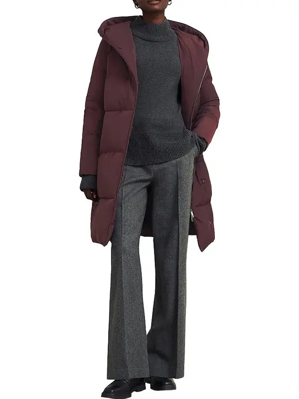 HOBBS LONDON Darla Puffer Coat - Wine