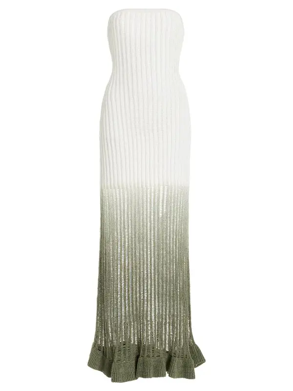 Significant Other Exclusive Amaya Ribbed-knit Cotton-blend Maxi Dress - Ivory