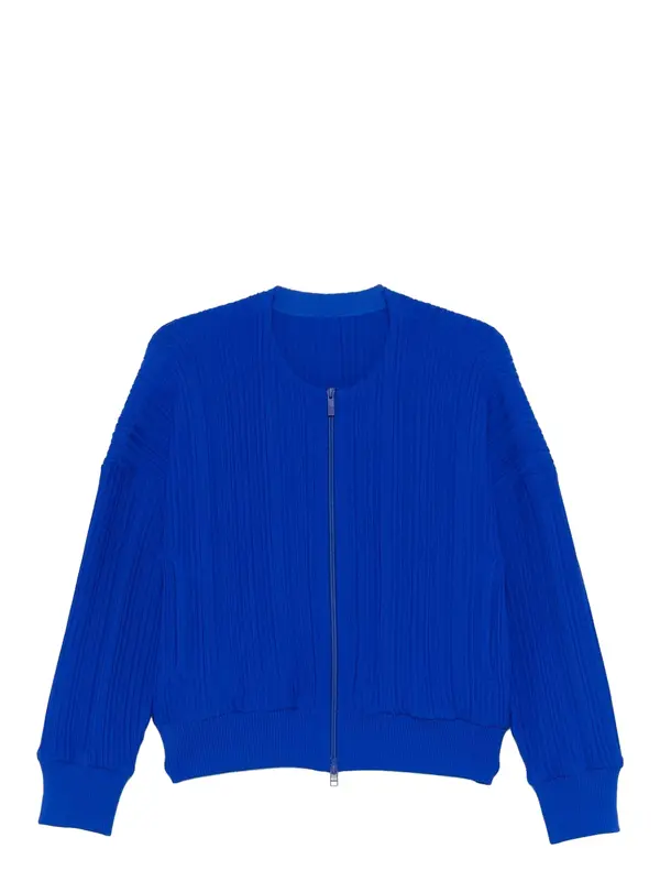 Issey Miyake Crepe Knit Jacket - Blue