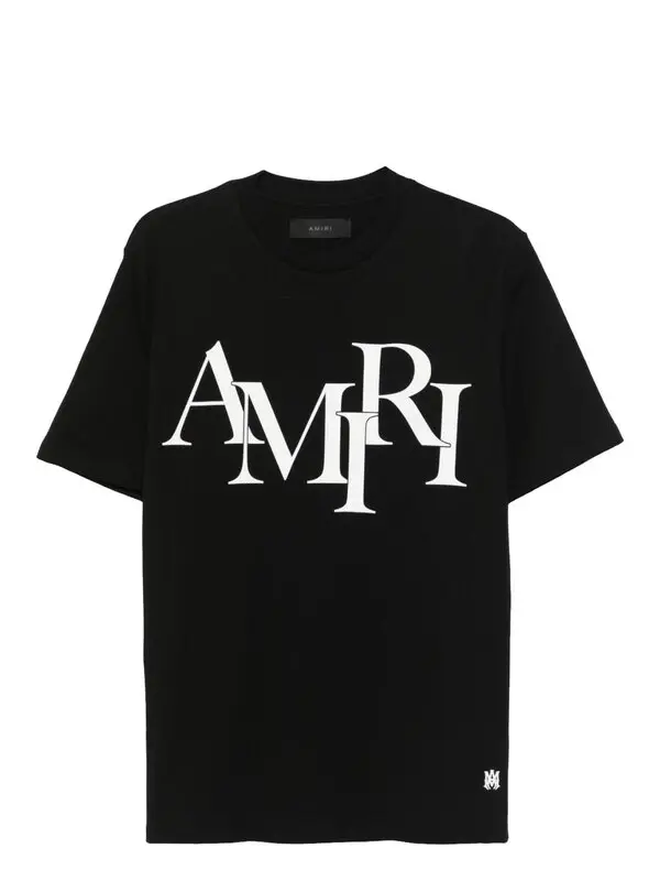 Amiri Staggered-logo T-shirt - Black
