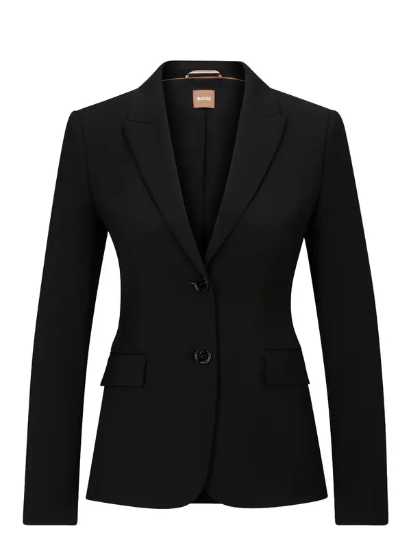 BOSS Notched-lapel Wool Blazer - Black