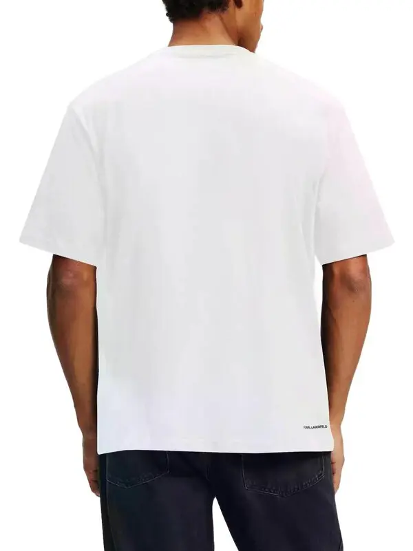 Karl Lagerfeld Ikon Peek-a-boo Pocket Relaxed T-shirt - Optic White