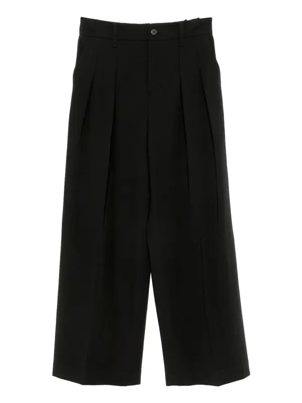 Issey Miyake Wool Gabardine Trousers - Black