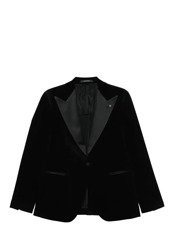 Tagliatore Velvet Blazer - Black