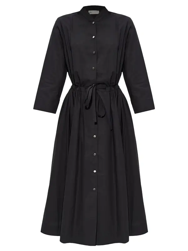 Tory Burch Belted Cotton Shirt Dress - Black