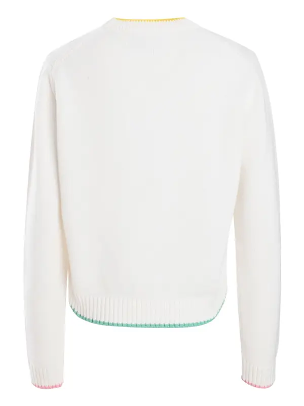 Casablanca Pastel Court Sweater - White