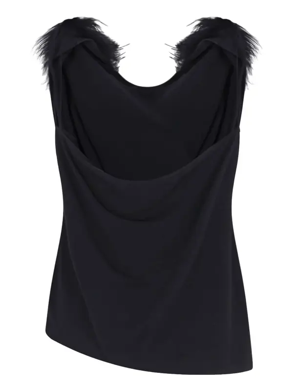 Coperni Feather-detailing Top - Black