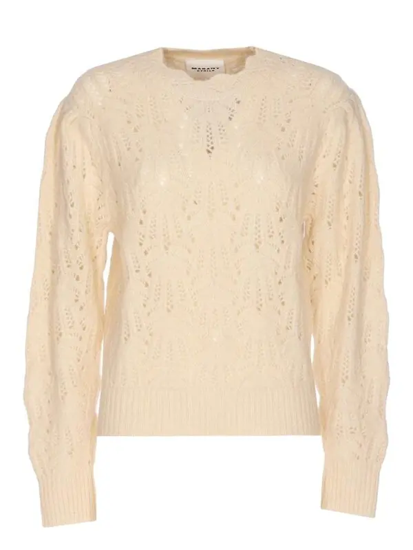 Isabel Marant Knitted Crewneck Sweater - White