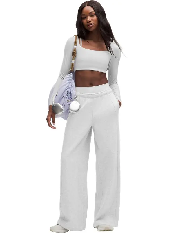 Lululemon Scuba Mid-rise Wide-leg Pant - Heathered Core Ultra Light Grey