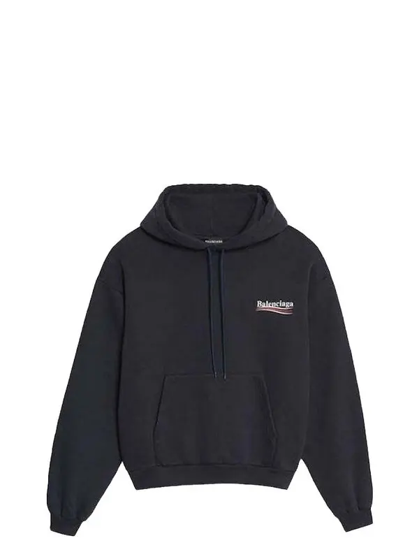Balenciaga Political Campaign Logo Hoodie - Navy Blue