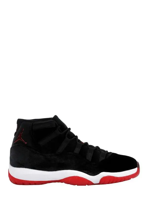 JORDAN 11 Retro Bred Velvet Sneakers - Black/gym Red/white