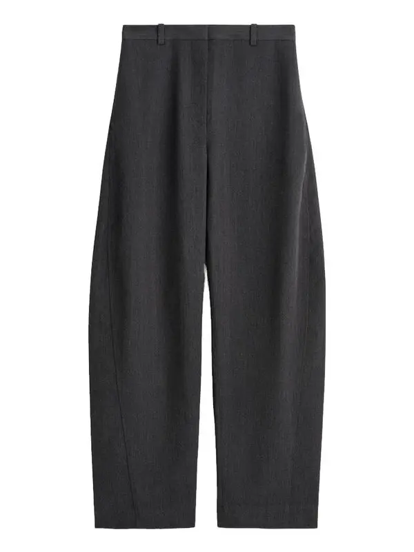 Cos Wool-blend Barrel-leg Trousers - Gray