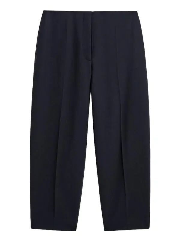 Cos Wool-blend Barrel-leg Trousers - Navy