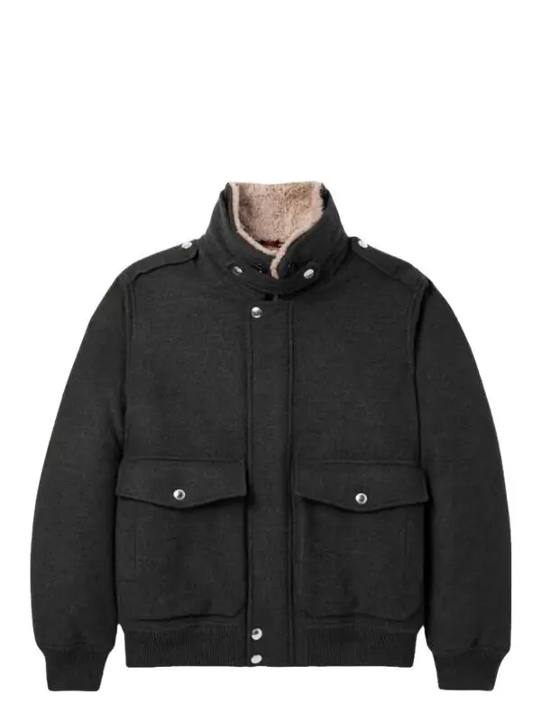 Brunello Cucinelli - Shearling-Trimmed Cashmere Bomber Jacket