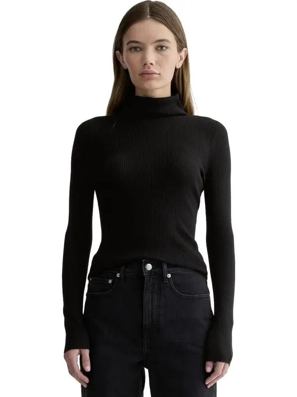 Everlane Ultrasoft Merino Wool Turtleneck Sweater - Black
