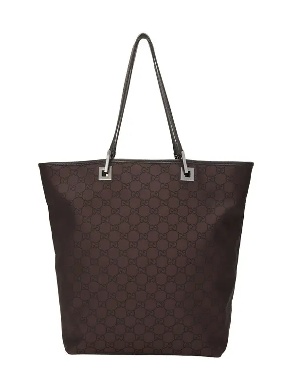 Gucci Gg Nylon Tote - Brown