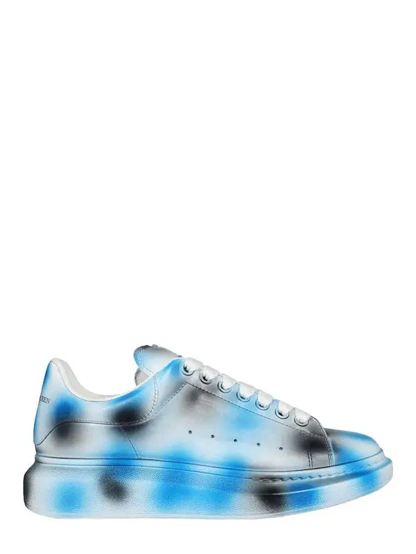 Alexander McQueen Oversized Spray Painting Sneakers - White/blue