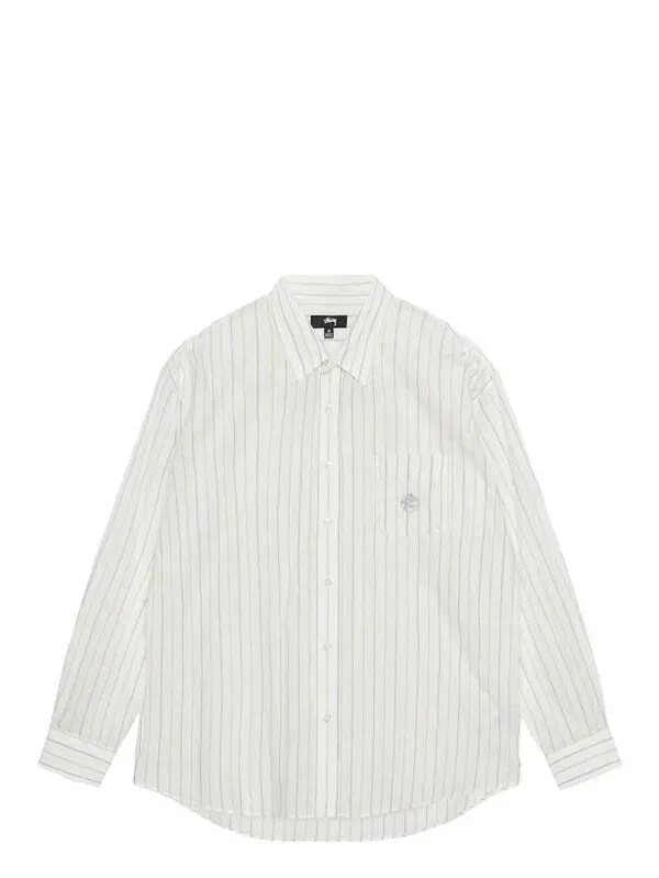 StÜssy Classic Striped Cotton Linen Shirt - White