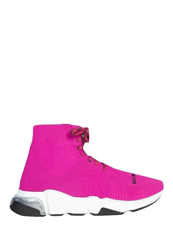 Balenciaga Speed Lace Up Sole Sneakers - Magenta/clear
