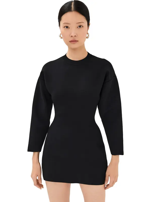 Wardrobe.NYC Rhw Power Knit Mini Dress - Black