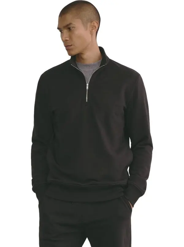 Everlane Off-duty Terry Quarter-zip - Black