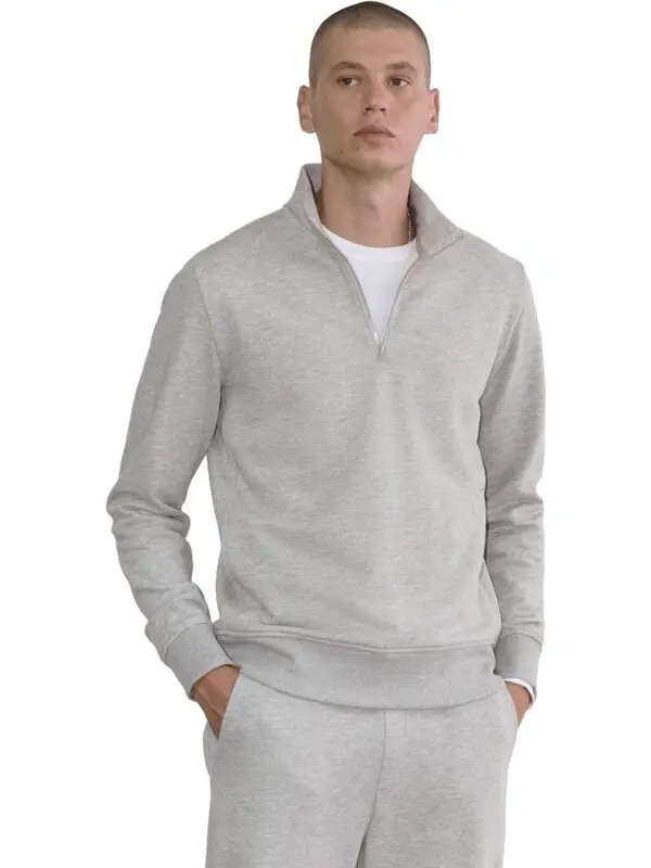Everlane Off-duty Terry Quarter-zip - Heathered Grey