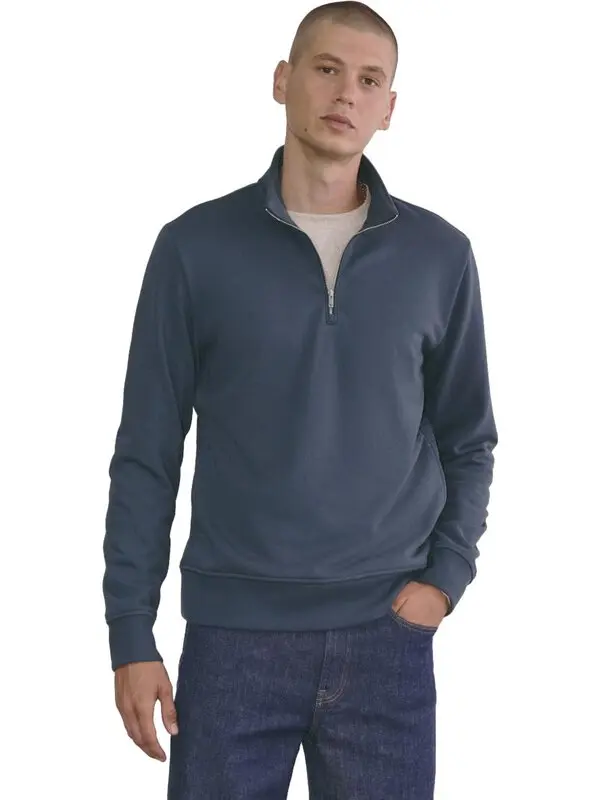 Everlane Off-duty Terry Quarter-zip - Midnight Navy