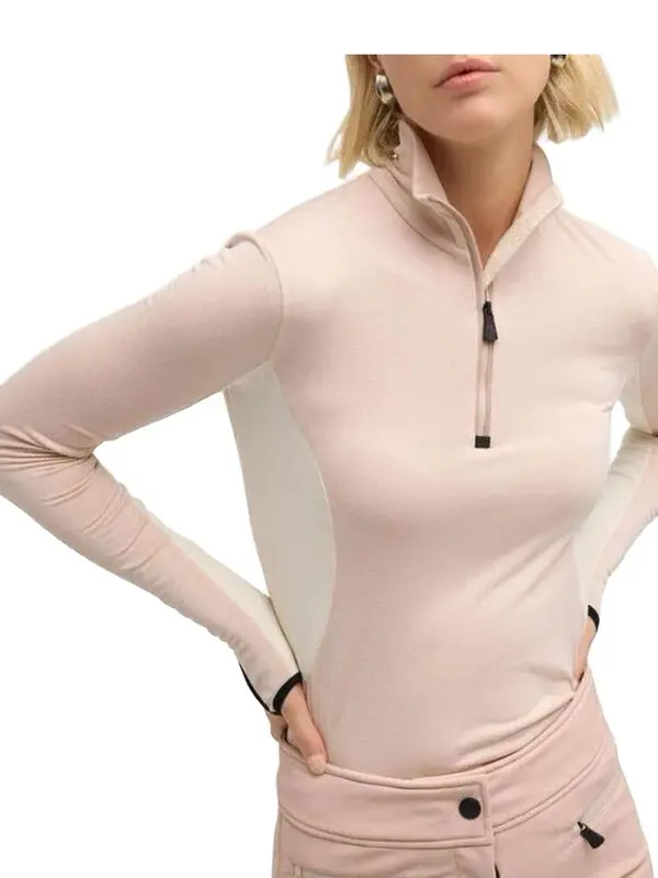 Moncler Polartec Quarter-zip Base Layer - Light Pink