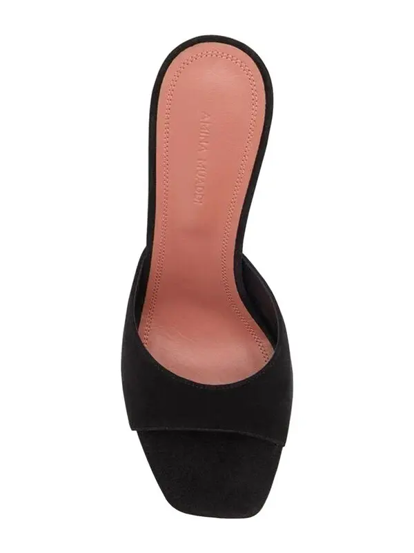 Amina Muaddi Lupita Suede Mules - Black