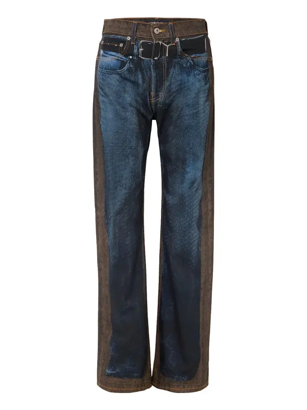 Y/project Printed High-rise Slim-leg Jeans - Blue
