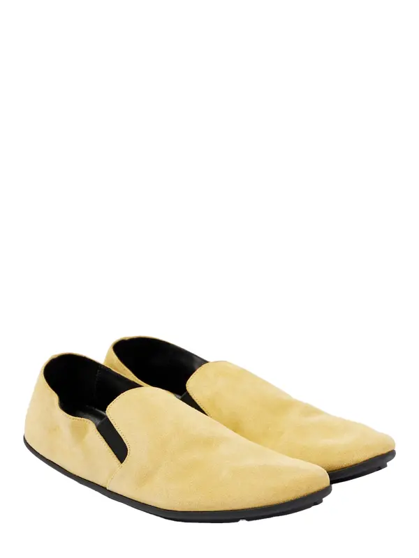 THE ROW Vincit Suede Loafers - Beige